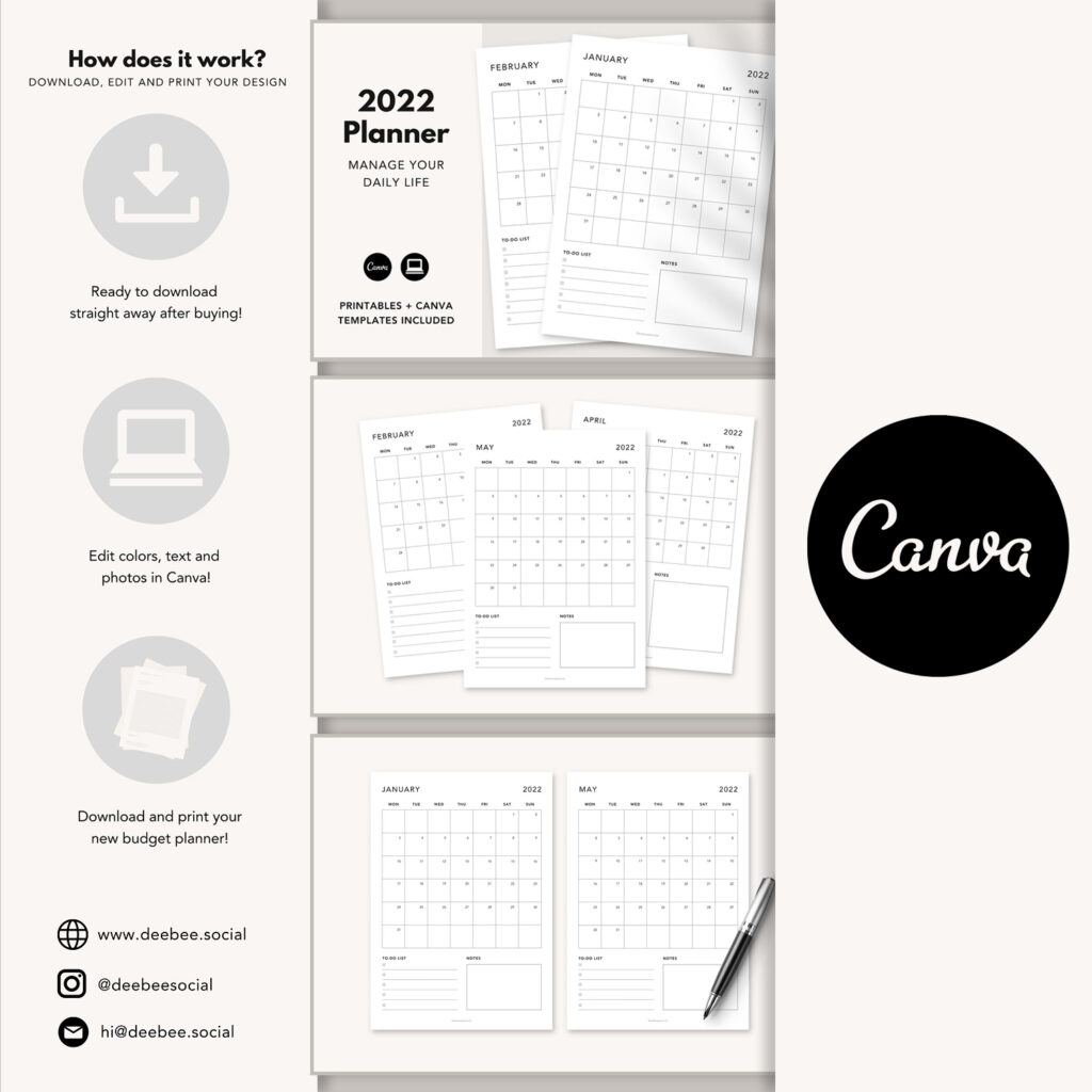 2022 Planner | Printables + Canva – MasterBundles
