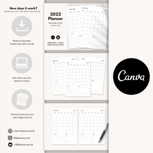 2022 Planner | Printables + Canva – MasterBundles