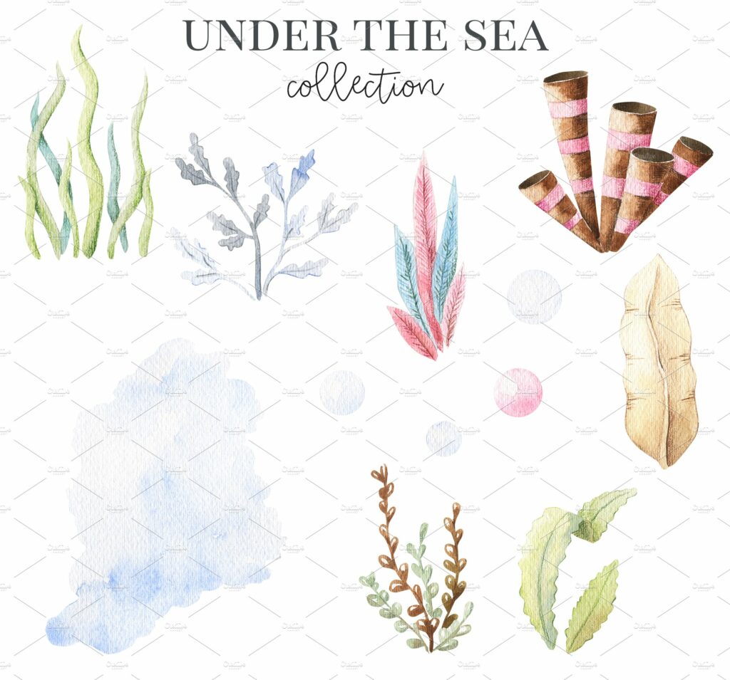 Mermaids. Under the Sea. Watercolor – MasterBundles