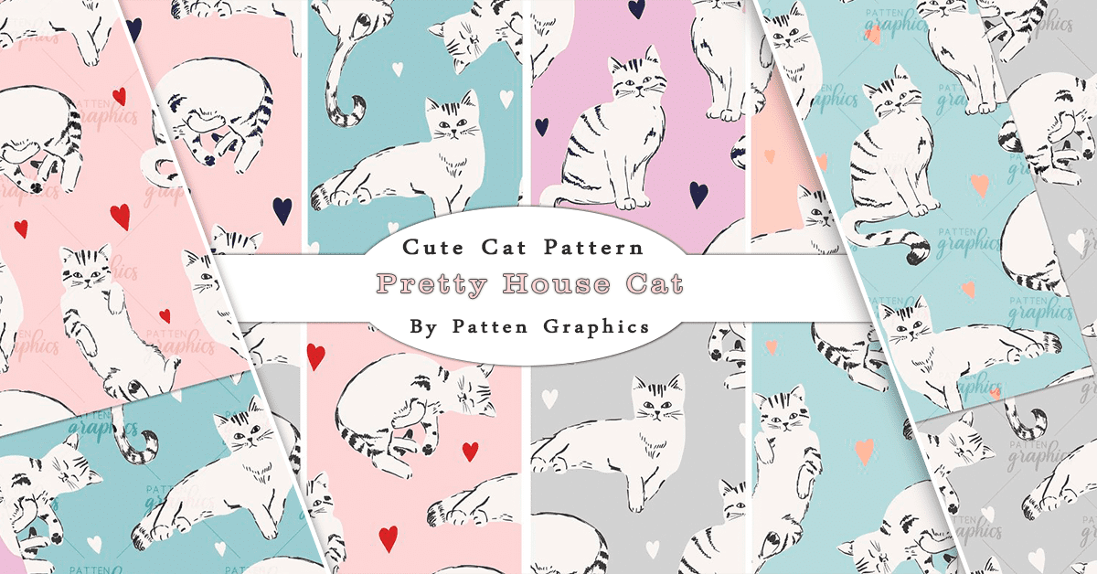 Cute Cat Pattern - Pretty House Cat – MasterBundles