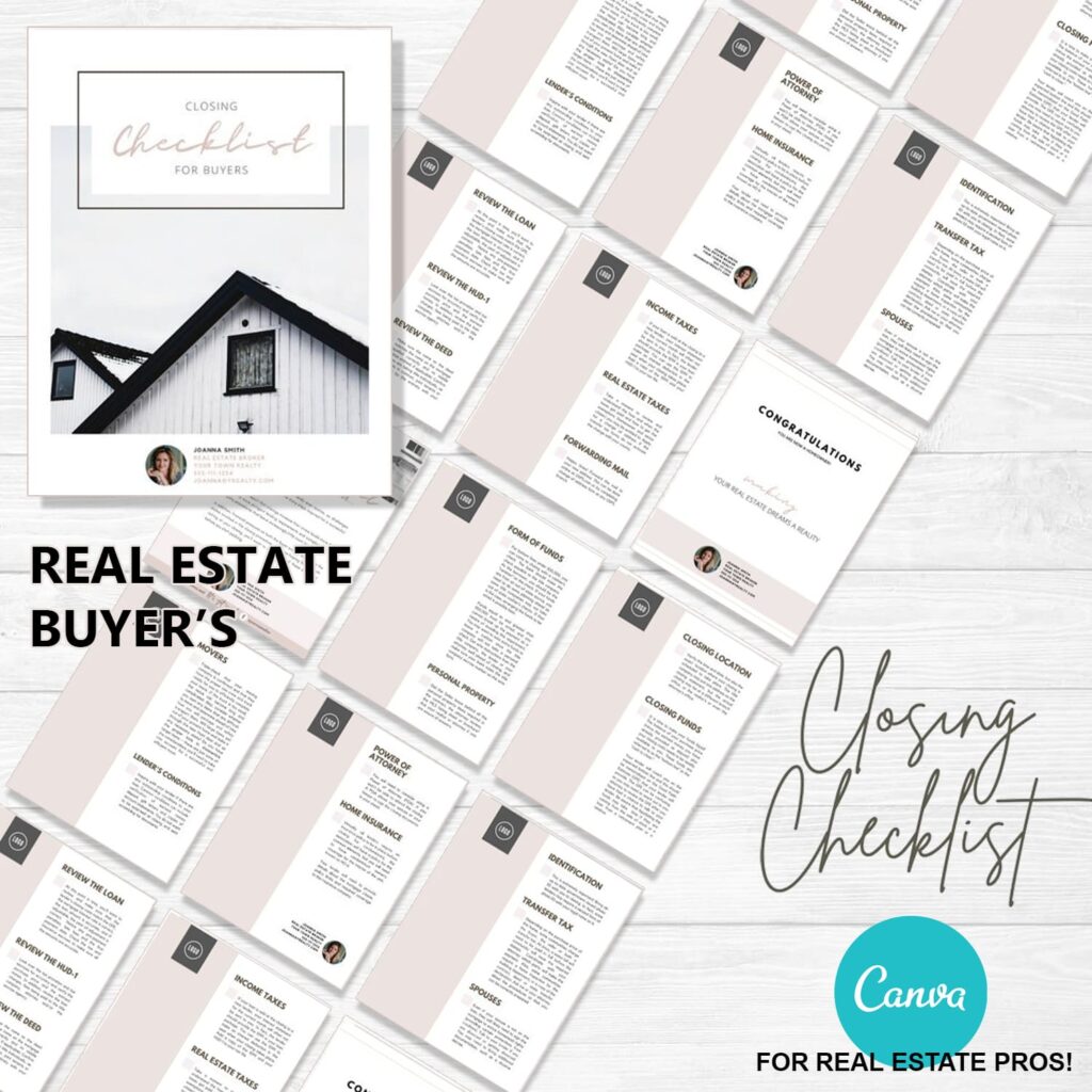 Real Estate Closing Checklist CANVA – MasterBundles