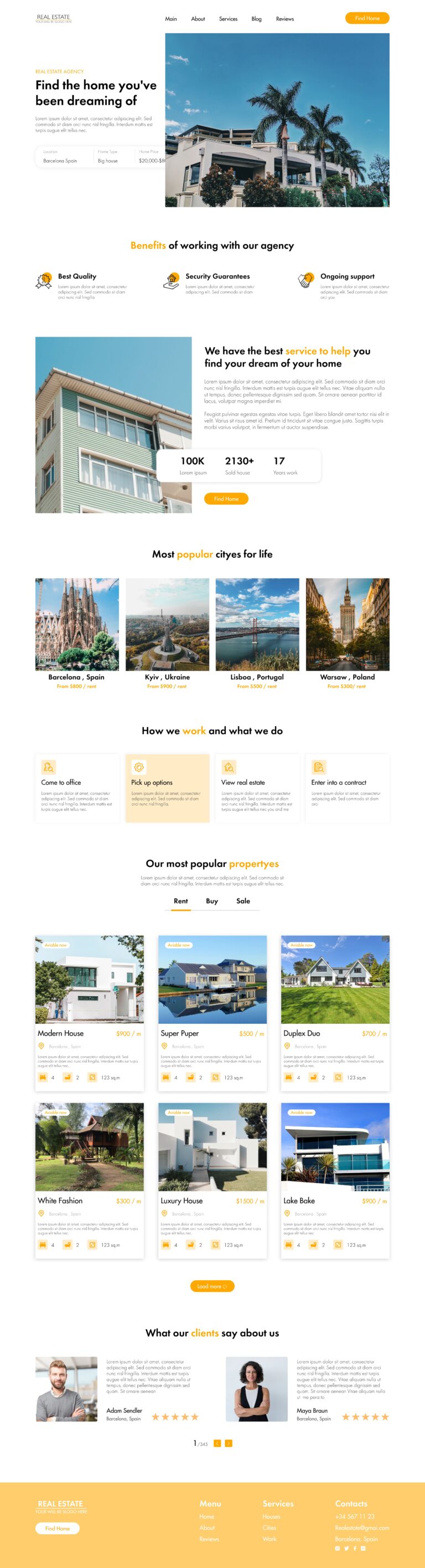 Clean Real Estate Landing Page – MasterBundles