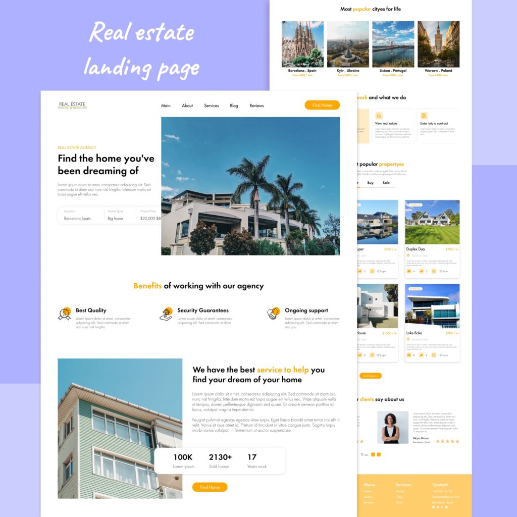 Clean Real Estate Landing Page – MasterBundles