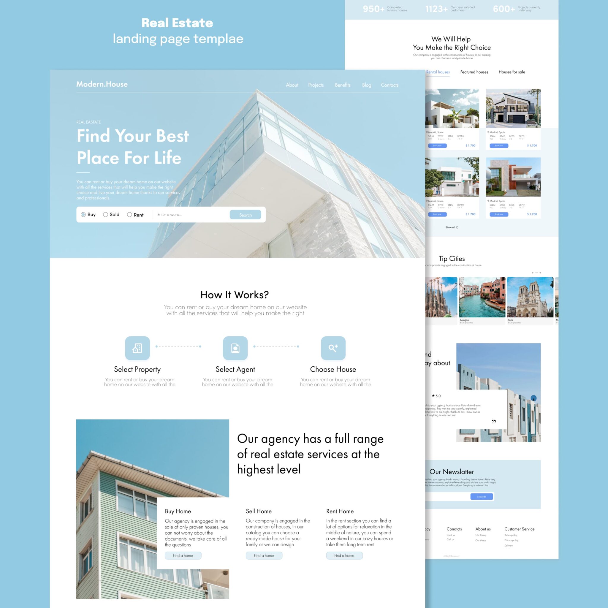 Minimal Real Estate Landing Page Template – MasterBundles
