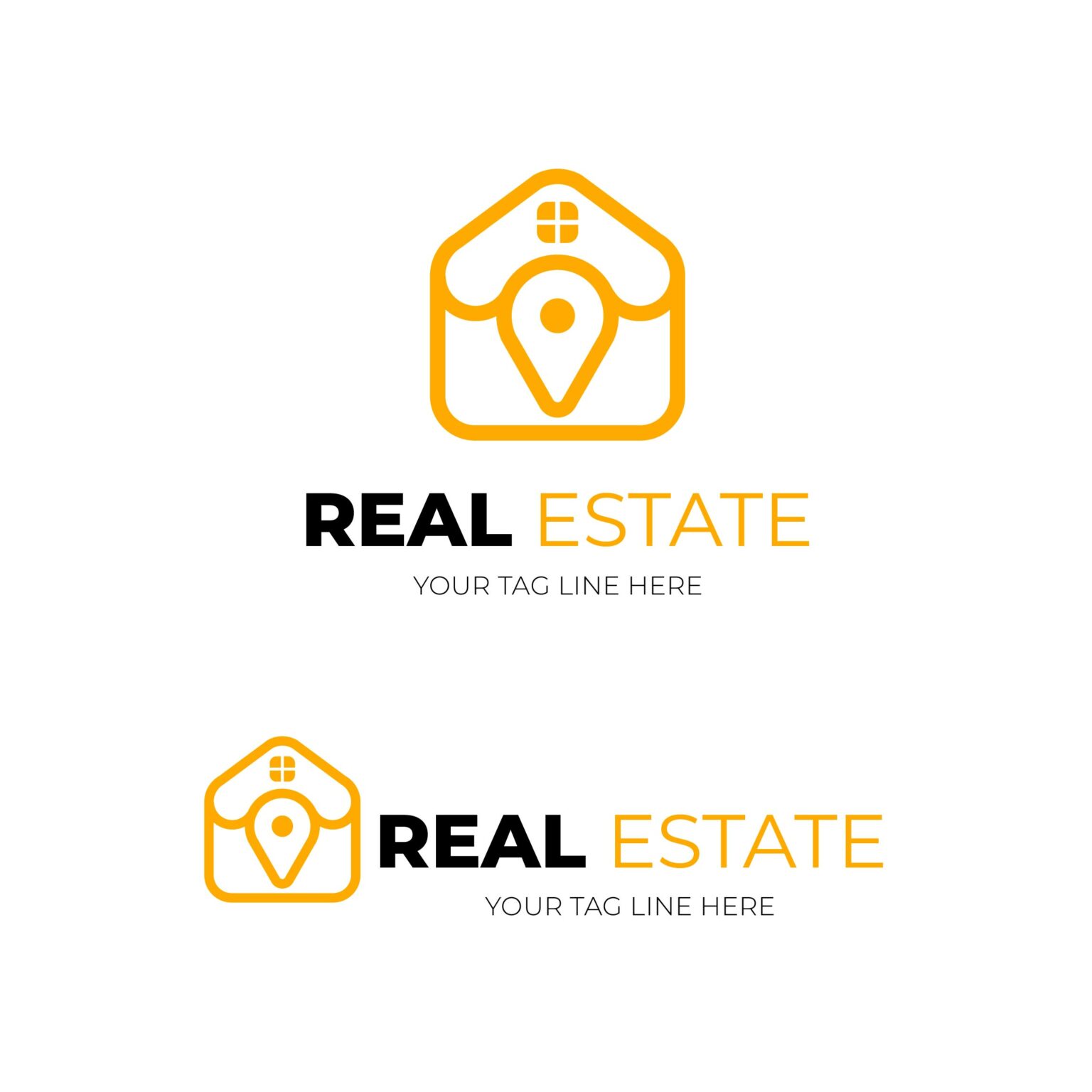 Real Estate Location Pin House Logo Design Template - MasterBundles