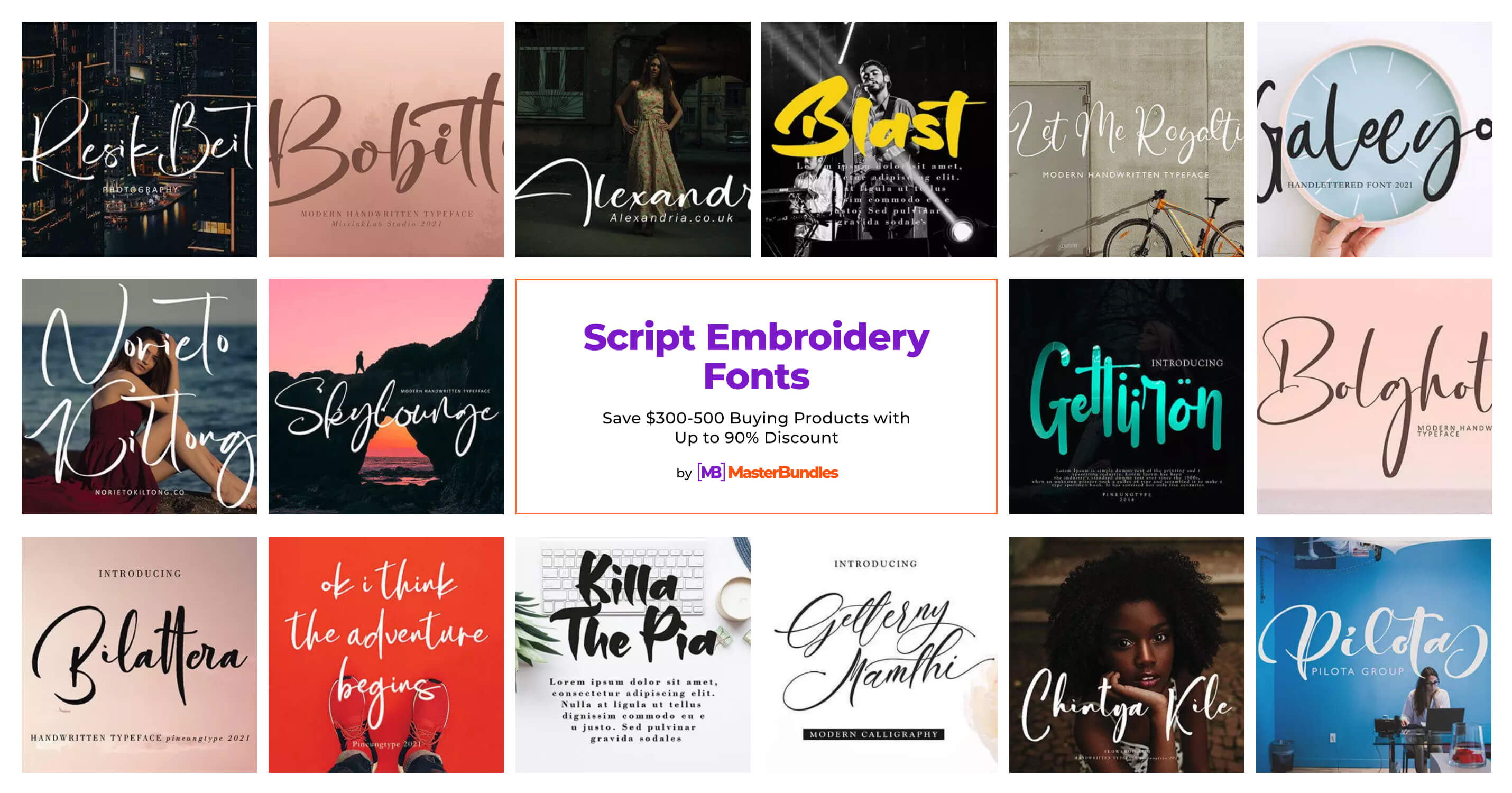 27+ Script Embroidery Fonts 2025 - MasterBundles
