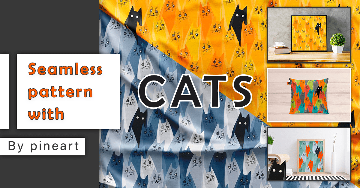 Seamless Pattern with Cats – MasterBundles
