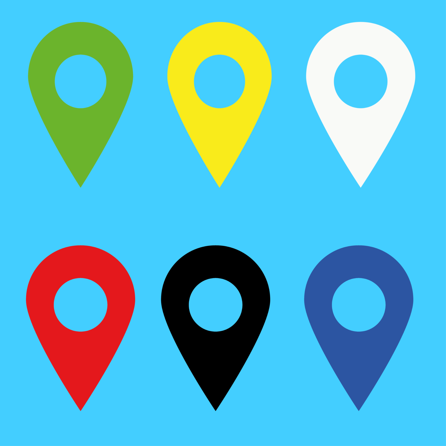 6 Colorfull Location Icon Solid - MasterBundles