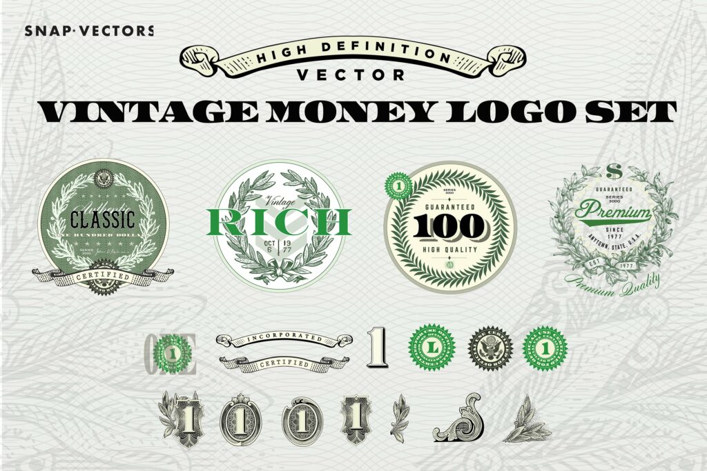 Vector Vintage Money Logo Set – MasterBundles