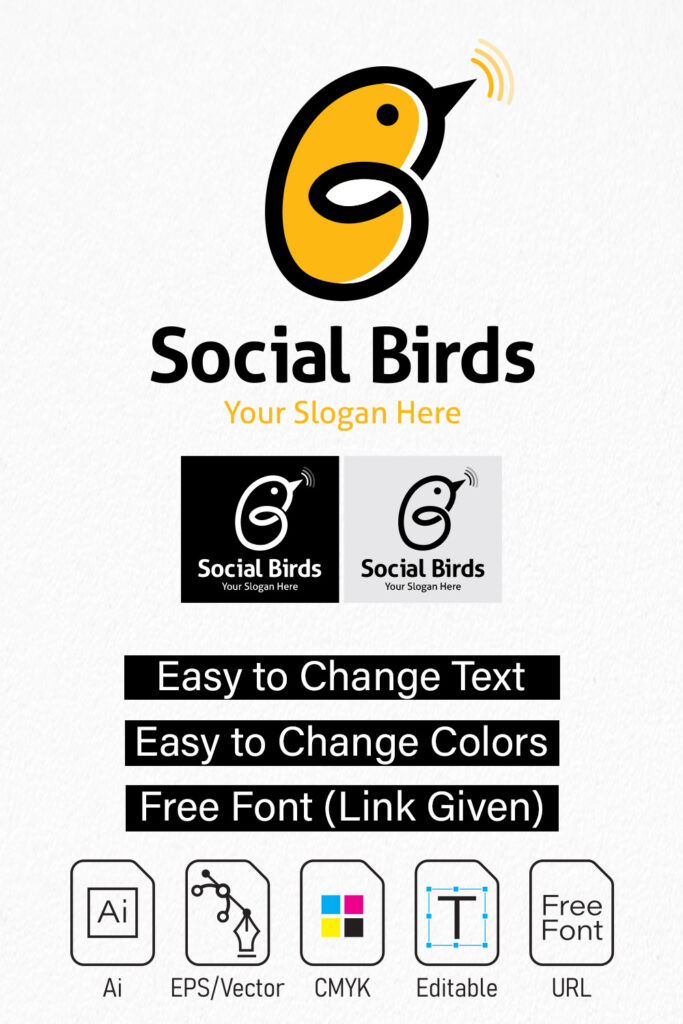 Social Birds Logo Template - MasterBundles