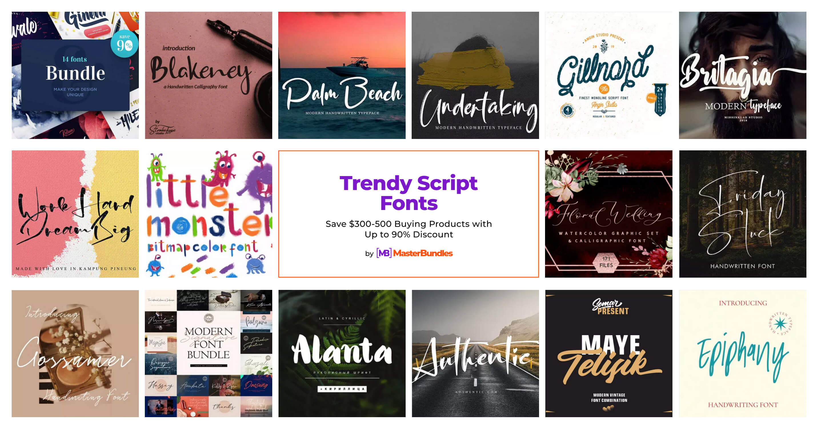 101+ Trendy Script Fonts 2025 - MasterBundles