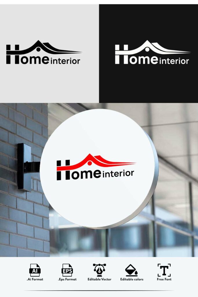 home interior logo design - MasterBundles