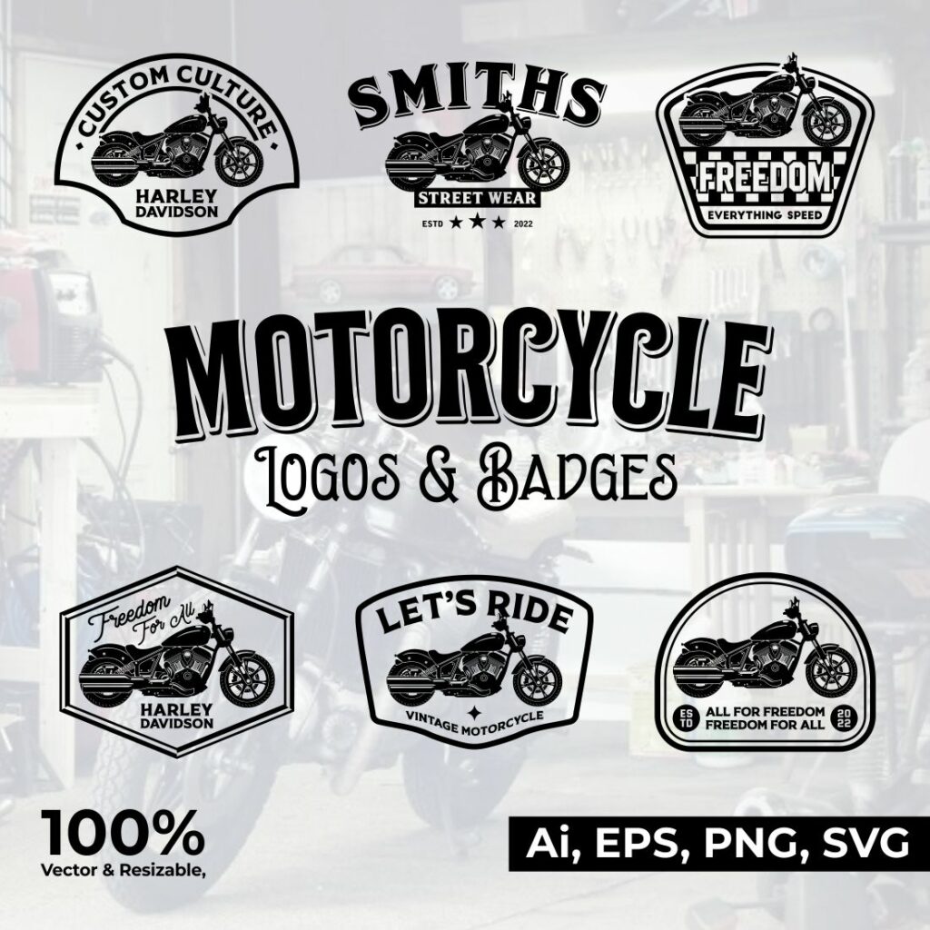 Vintage Motorcycle Logos & Badges 2021 | Master Bundles