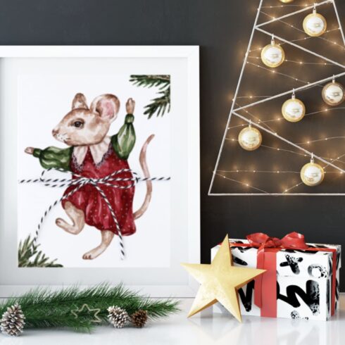 Watercolor Christmas Mouses – MasterBundles