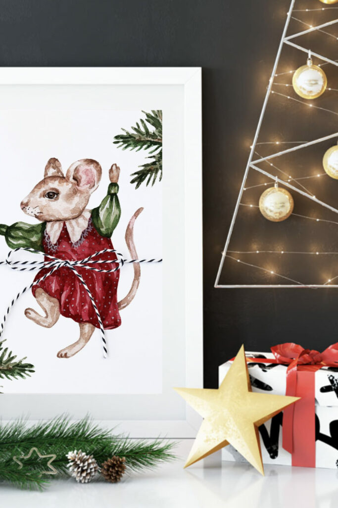 Watercolor Christmas Mouses – MasterBundles