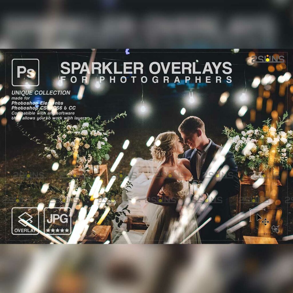 Wedding sparkler overlays, Sparkler overlay - MasterBundles