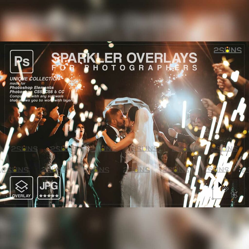 Wedding sparkler overlays, Sparkler overlay - MasterBundles