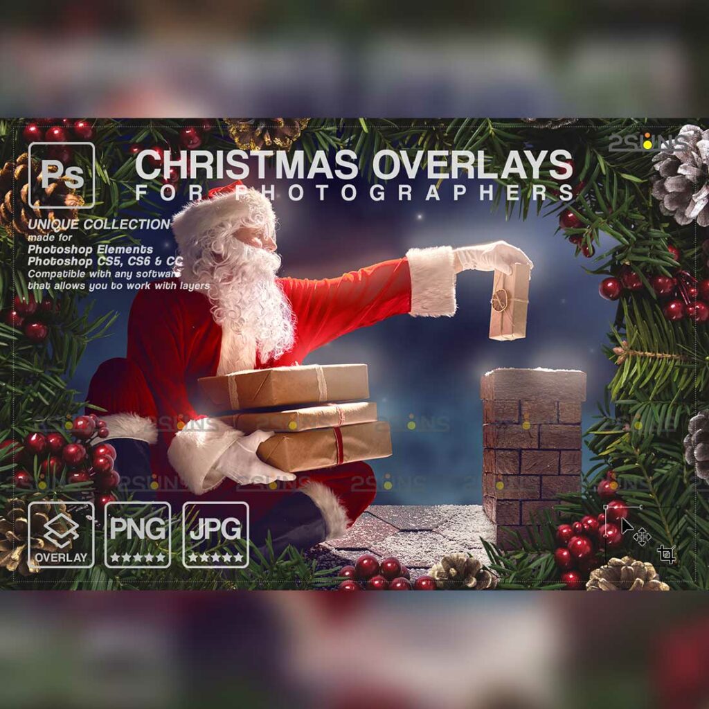 Christmas overlay, Sparkler overlay, Photoshop overlay - MasterBundles