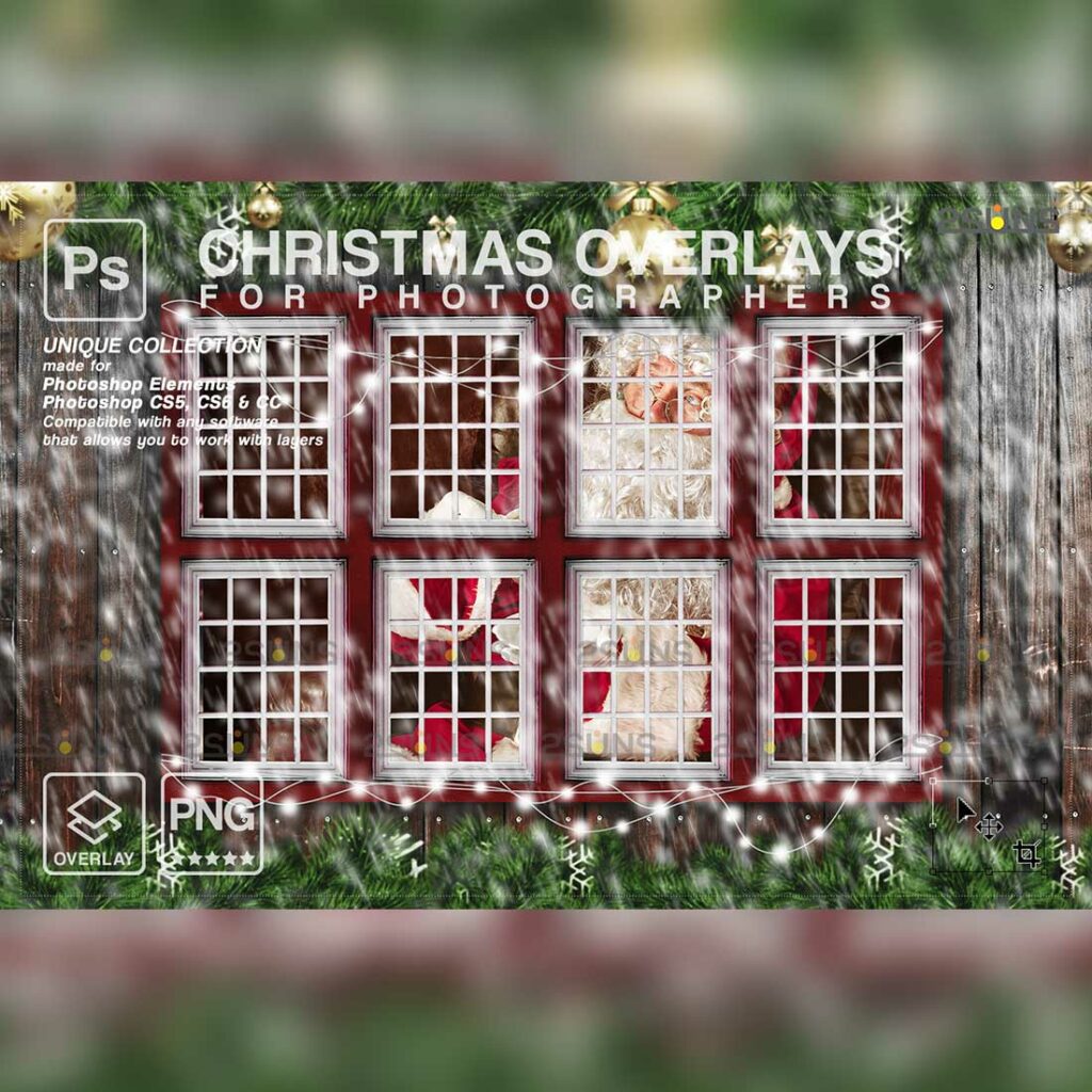 Window Frames Overlays, Christmas Freeze Holiday photoshop - MasterBundles
