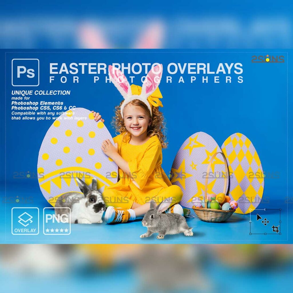 Photoshop overlay, Easter bunny overlay - MasterBundles