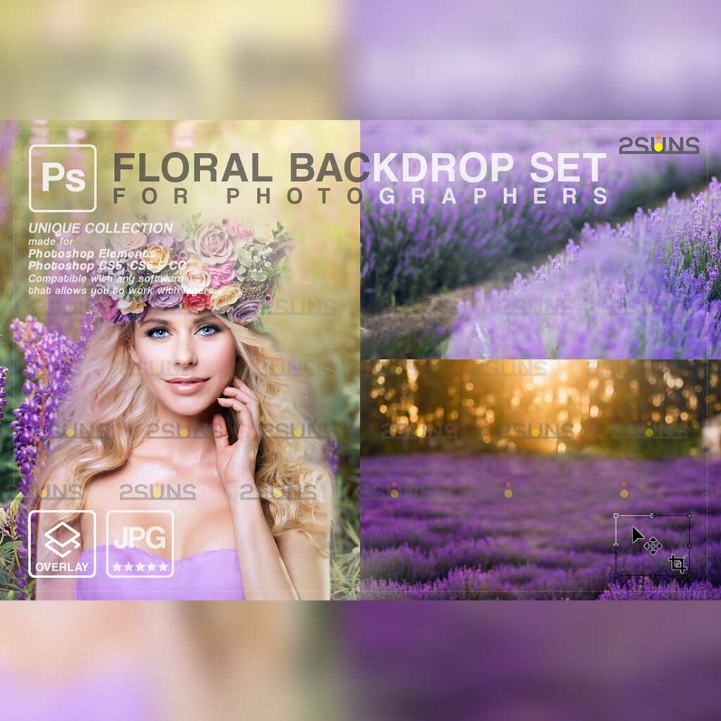 Blooming backdrop photoshop background floral portrait art - MasterBundles
