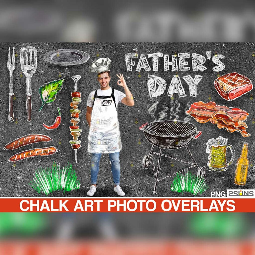 Overlay Fathers day Sidewalk Chalk art - MasterBundles