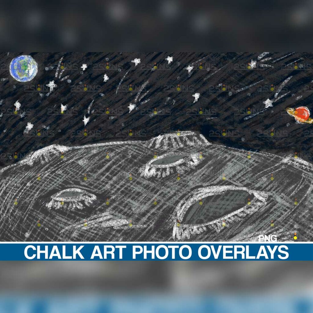 Chalk art overlay Space Explorer Photoshop - MasterBundles
