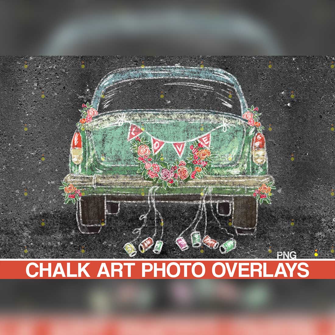 Wedding Chalk art Overlay, Just Married Chalk overlay - MasterBundles