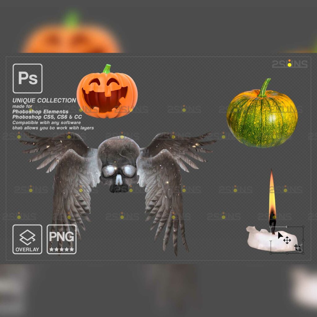 Halloween clipart Halloween overlay, Photoshop overlay - MasterBundles