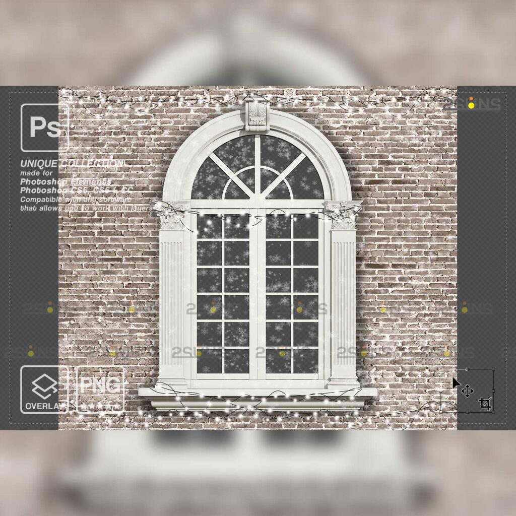 Window Frames Overlays Christmas Freeze Holiday photoshop - MasterBundles