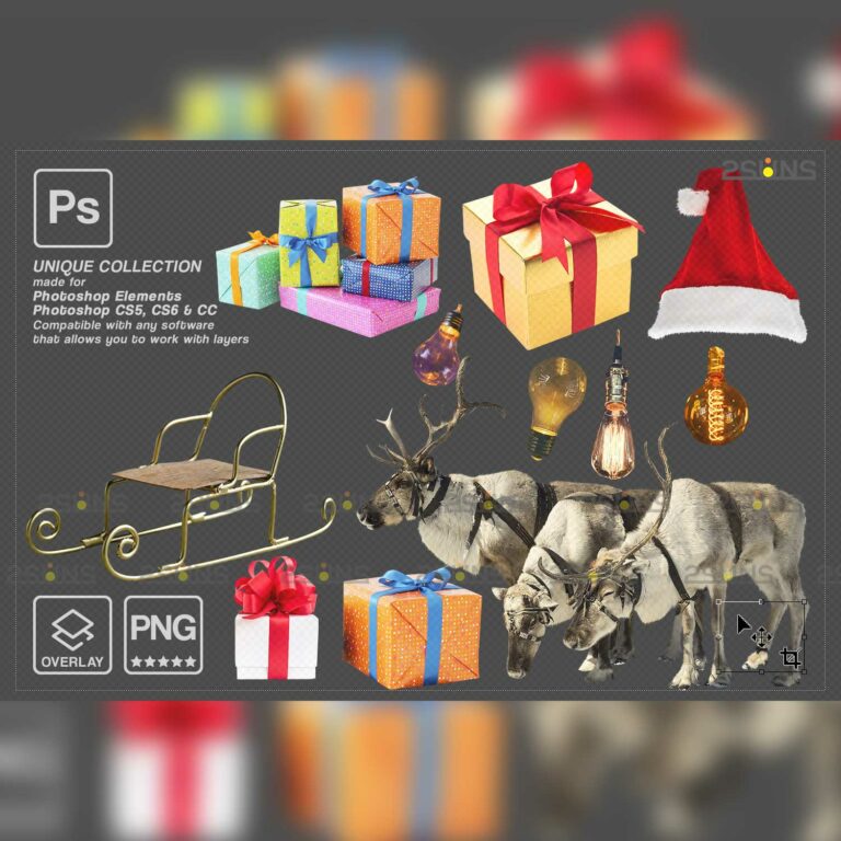 Christmas overlay, Glitter overlays, Photoshop overlay - MasterBundles