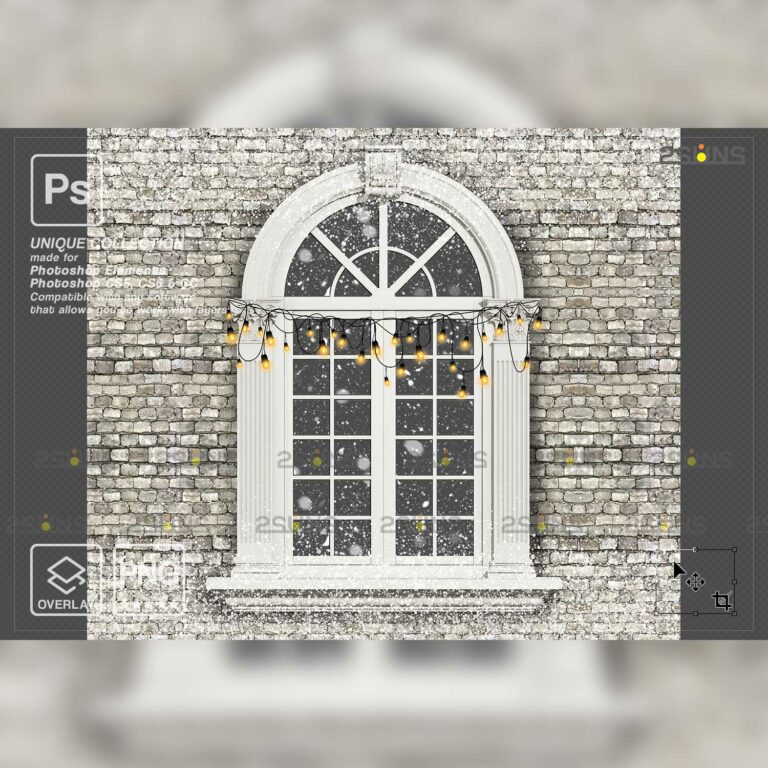 Window Frames Overlays Christmas Freeze Holiday photoshop - MasterBundles