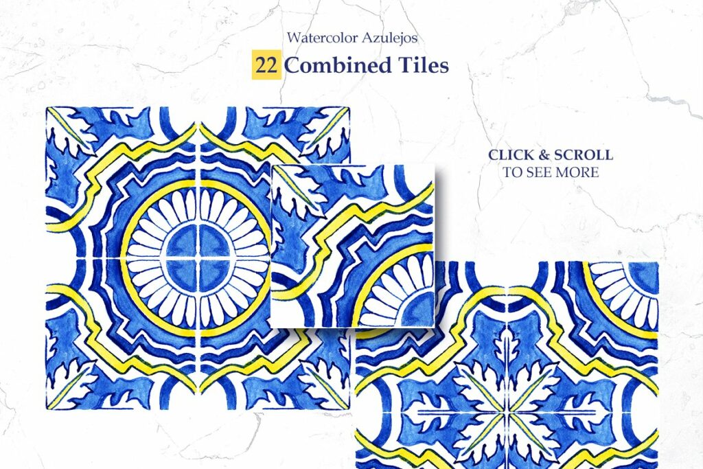 Portuguese Azulejos Tiles & Patterns – MasterBundles