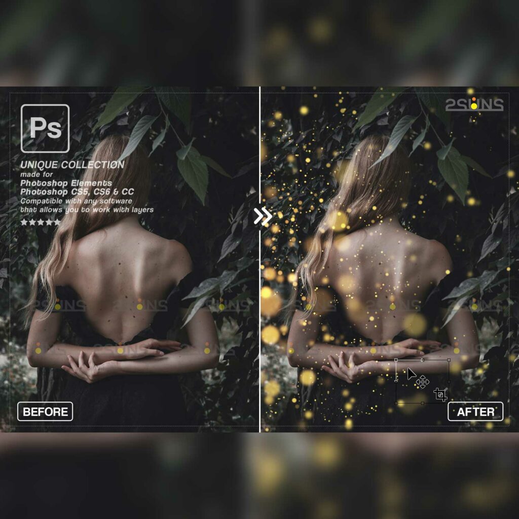 Christmas string light overlay, Fairy bokeh overlay - MasterBundles