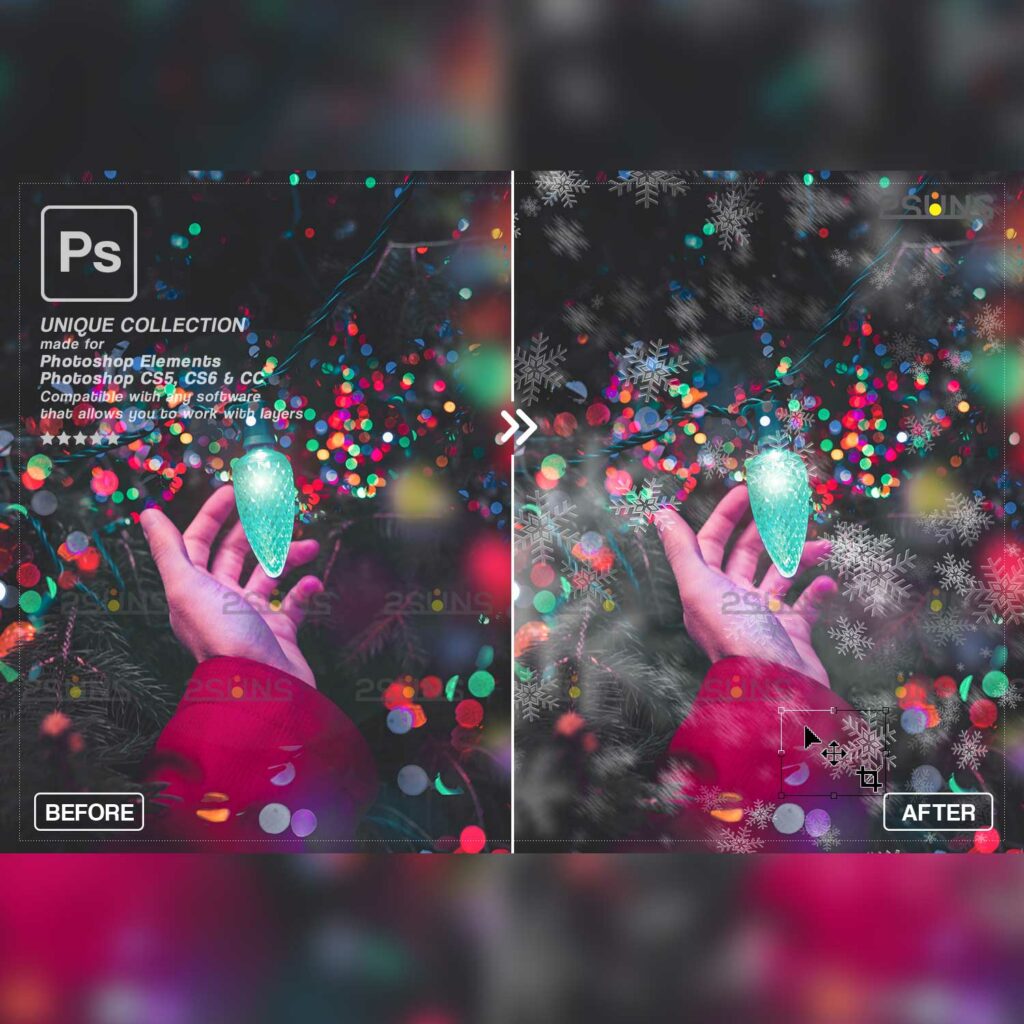 Christmas overlays, Photoshop overlay, Santa overlay - MasterBundles