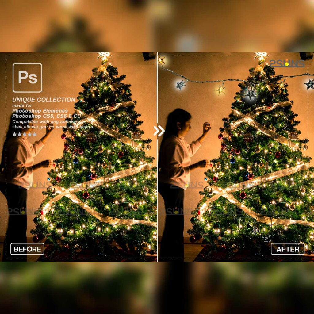 Christmas overlays, Photoshop overlay, Santa overlay - MasterBundles