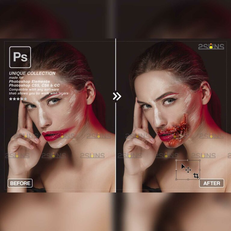 Wounds and scars Blood splatter photoshop overlay - MasterBundles