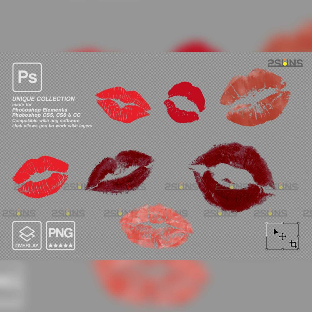 20 Kisses kiss photo overlays, valentines overlays bokeh - MasterBundles