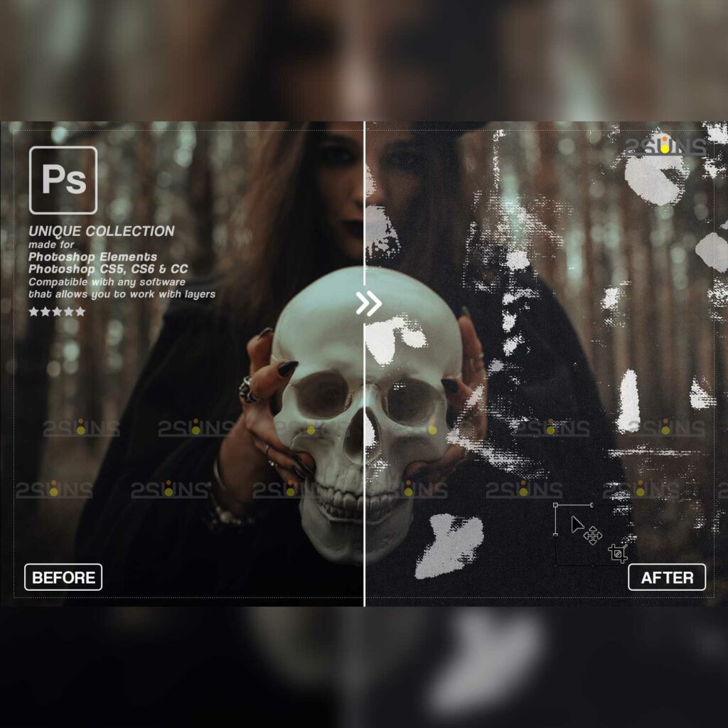Horror effects, Film Grain Textures, Scratch Photo Overlays - MasterBundles