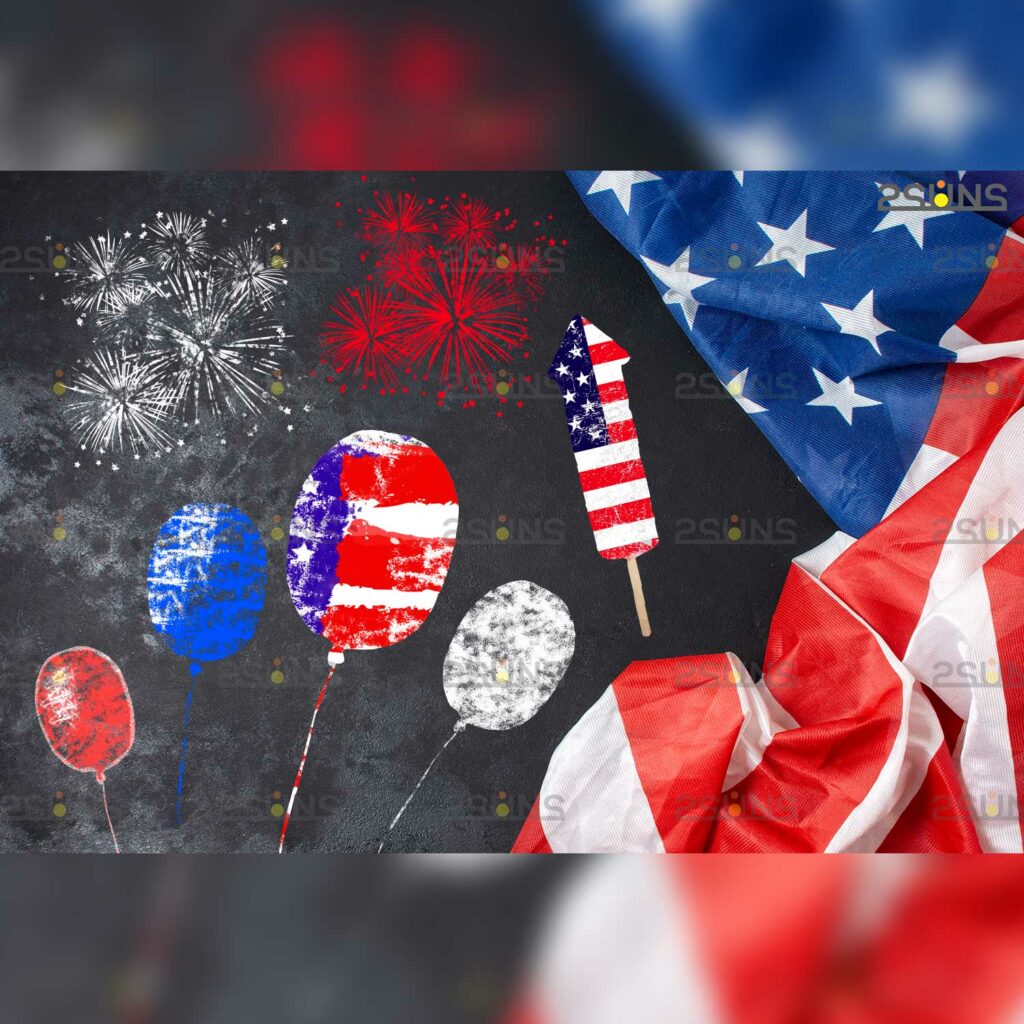 Chalk art overlay 4th of July, Photoshop overlay - MasterBundles