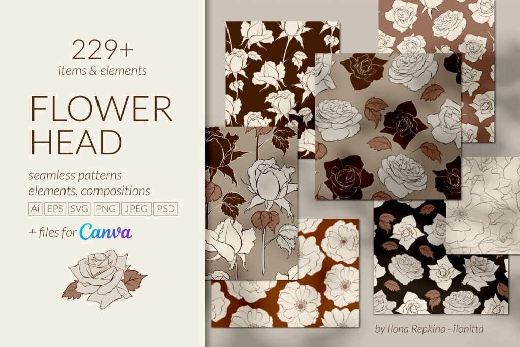 Flowerhead Patterns Collection – MasterBundles