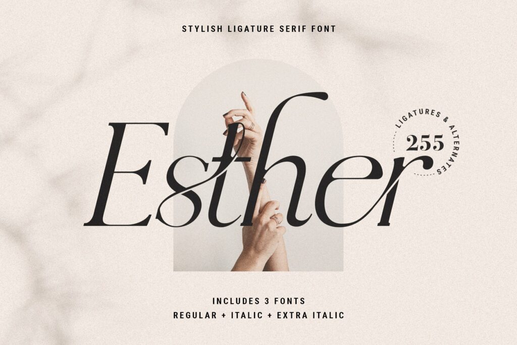 Esther - Ligature Sexy Serif Font Family – MasterBundles