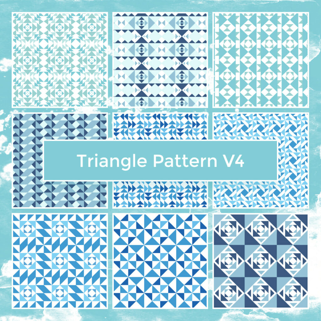 9 Blue Triangle Patterns – MasterBundles