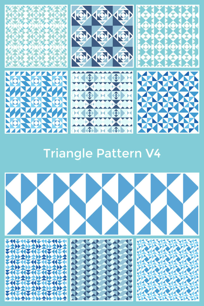 9 Blue Triangle Patterns – MasterBundles