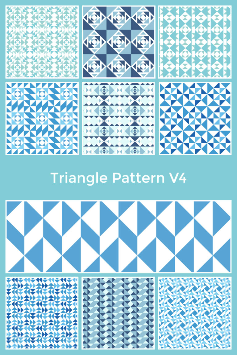 9 Blue Triangle Patterns – MasterBundles