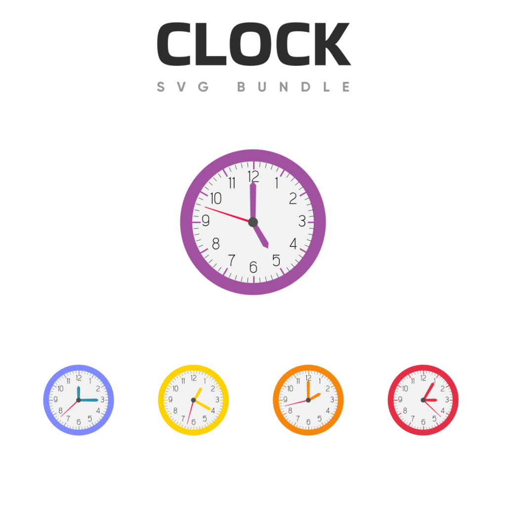 Clock Face Clock Hands Silhouettes SVG Cutting Files – MasterBundles