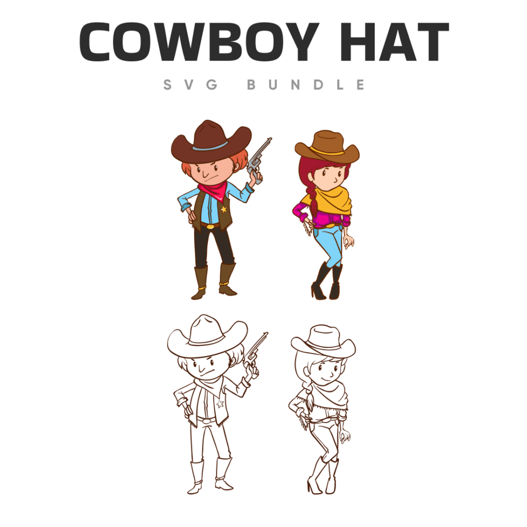 Cowboy Hat Outline SVG Designs – MasterBundles