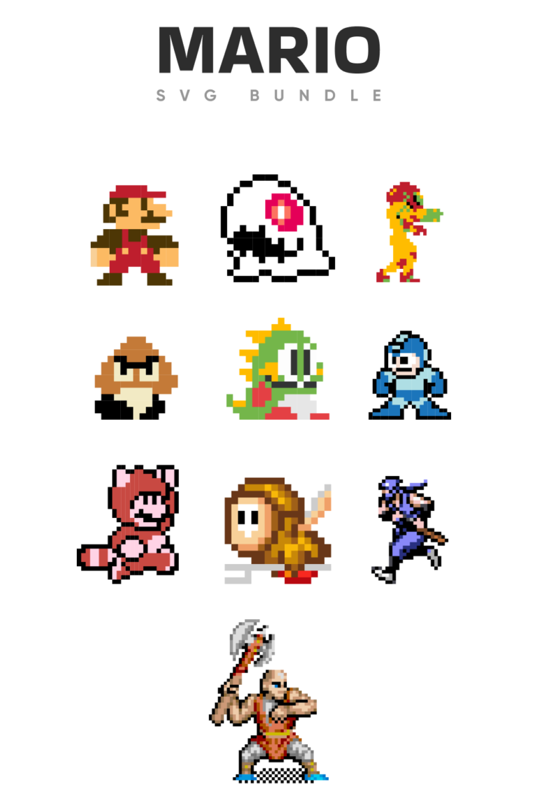 10 Mario Pixel SVG Designs – MasterBundles