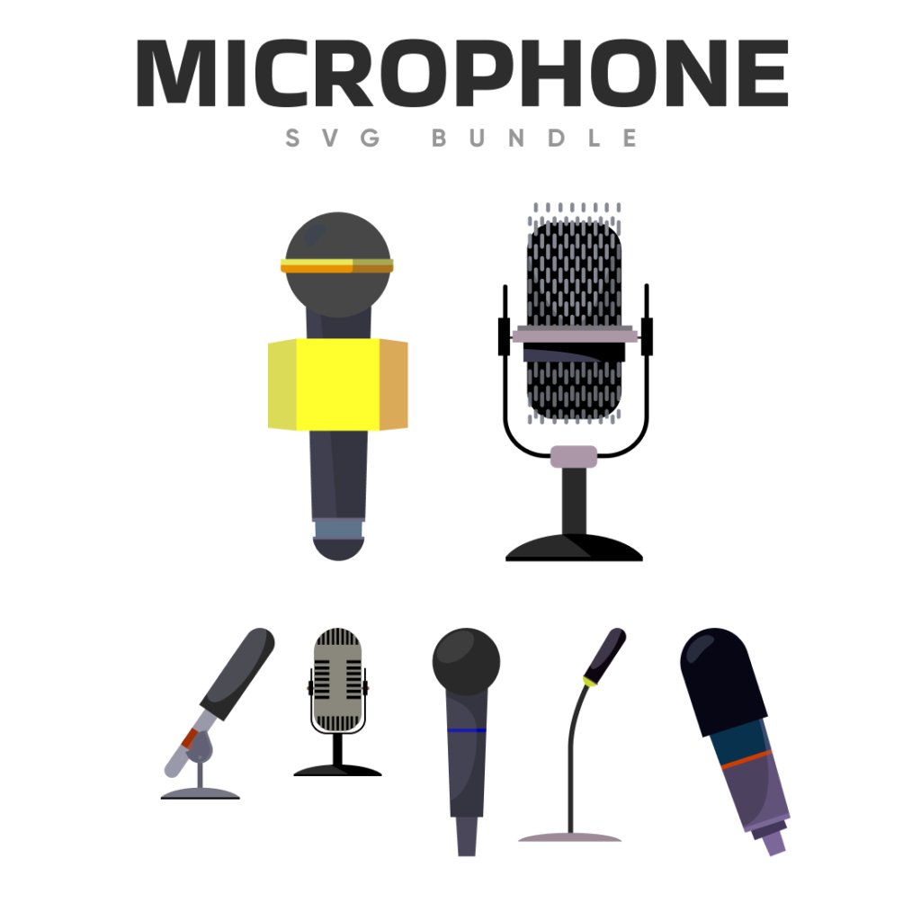 86 Colossal Microphone Vector SVG Bundle – MasterBundles
