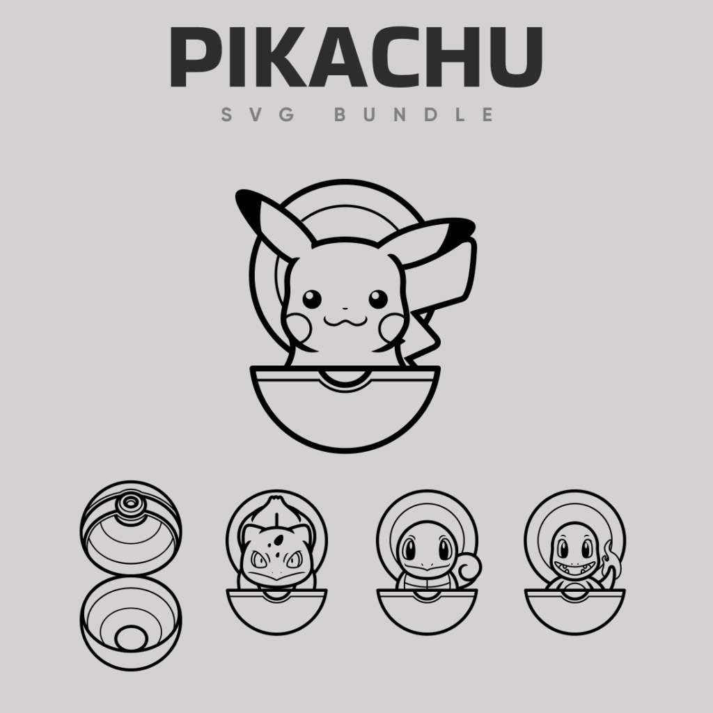 Outline Pikachu SVG Designs – MasterBundles